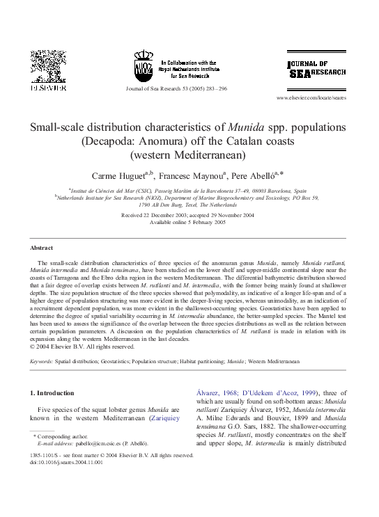 (PDF) Small-scale distribution characteristics of Munida spp ...