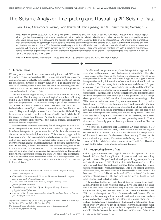 (PDF) The Seismic Analyzer: Interpreting and Illustrating 2D Seismic Data