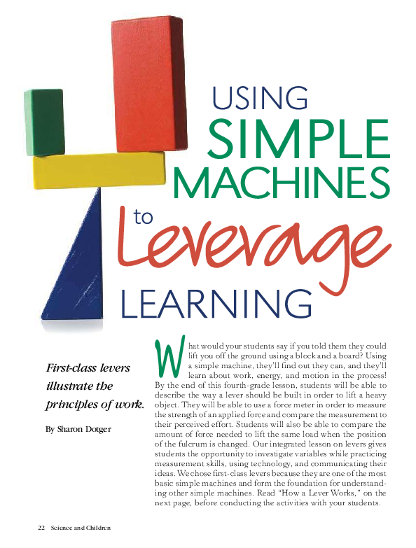(PDF) Using simple machines to leverage learning