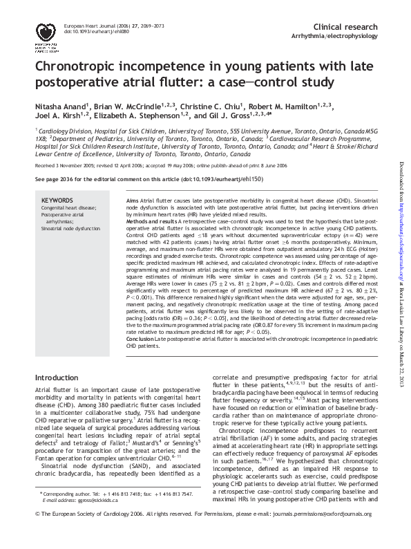 (PDF) Chronotropic incompetence in young patients with late ...