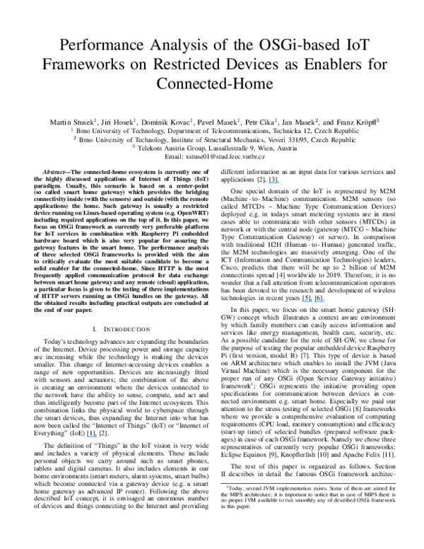 (PDF) Performance Analysis of the OSGi-based IoT Frameworks on Restricted Devices as Enablers ...