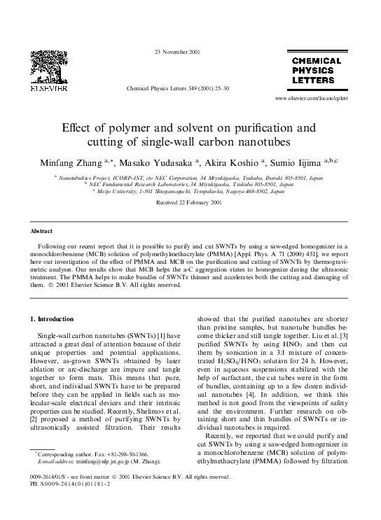 (PDF) Effect of polymer and solvent on purification and cutting of ...
