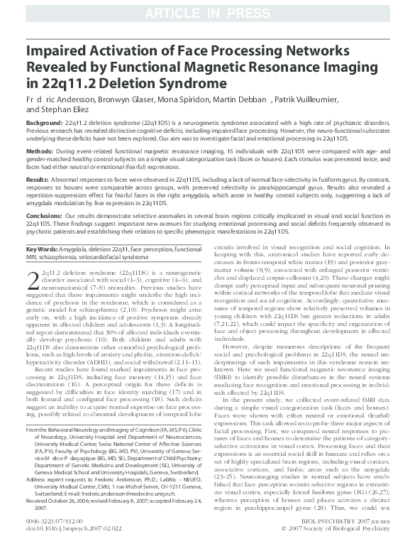 (PDF) Large-scale functional network reorganization in 22q11.2 deletion syndrome revealed by ...