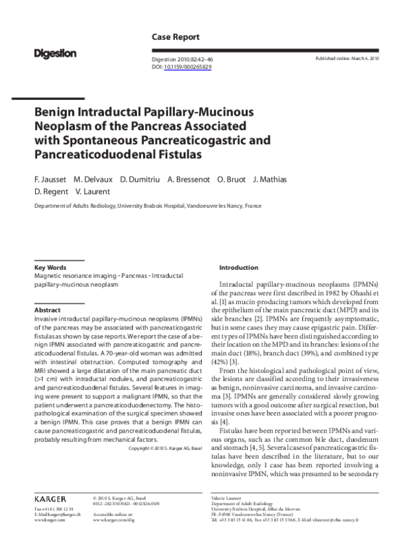(PDF) Benign Intraductal Papillary-Mucinous Neoplasm of the Pancreas ...