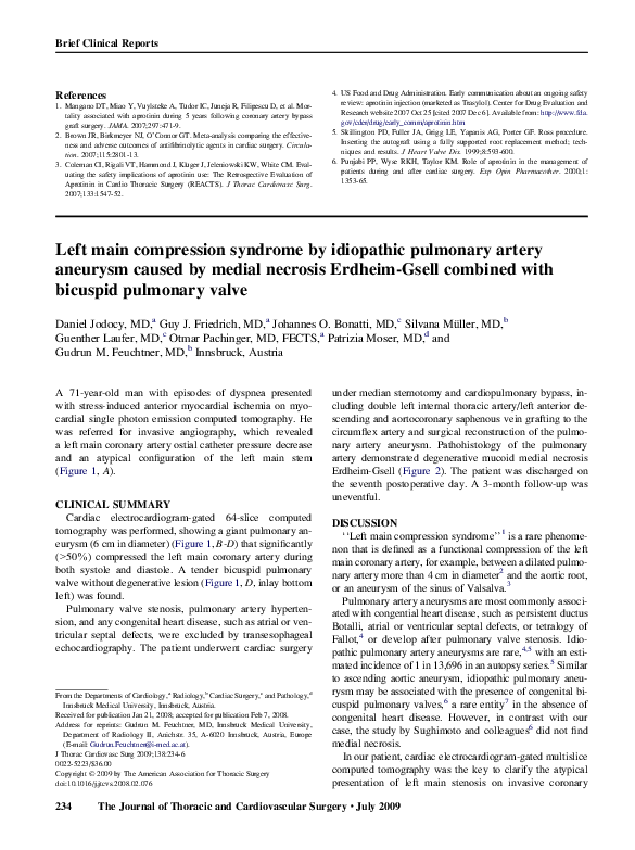 (PDF) Cardiac MDCT assessment of compression of the left main stem by a ...