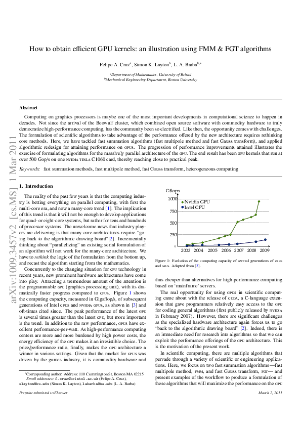 (PDF) How to obtain efficient GPU kernels: An illustration using FMM & FGT algorithms