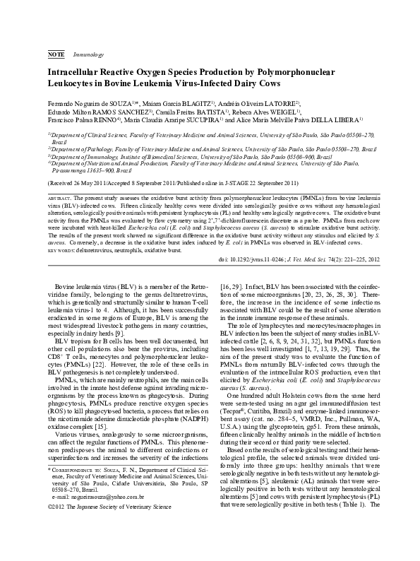 (PDF) Intracellular Reactive Oxygen Species Production by ...
