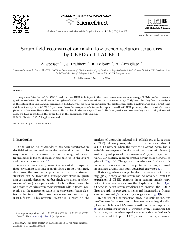(PDF) Strain field reconstruction in shallow trench isolation ...