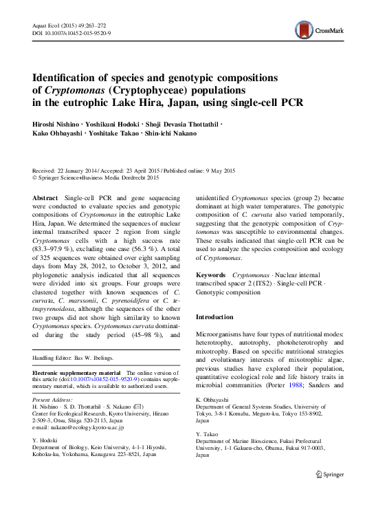 (PDF) Identification of species and genotypic compositions of ...