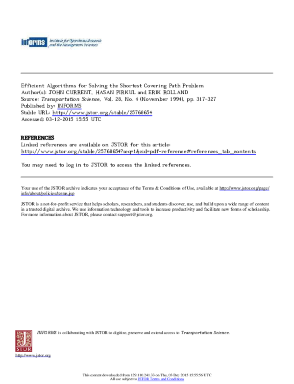 (PDF) Efficient Algorithms for Solving the Shortest Covering Path Problem (PDF) Efficient Algorithms for Solving the Shortest Covering Path Problem