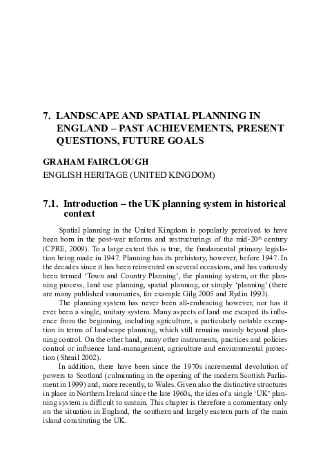 (PDF) Landscape and Spatial Planning in England.......