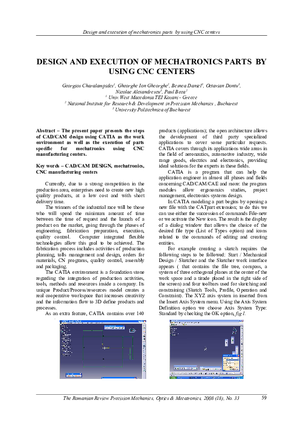 (PDF) Design and execution of mechatronics parts by using CNC centers ...