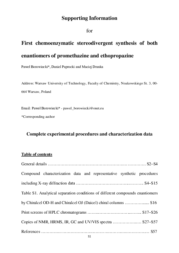 (PDF) Supporting Information for First chemoenzymatic stereodivergent ...