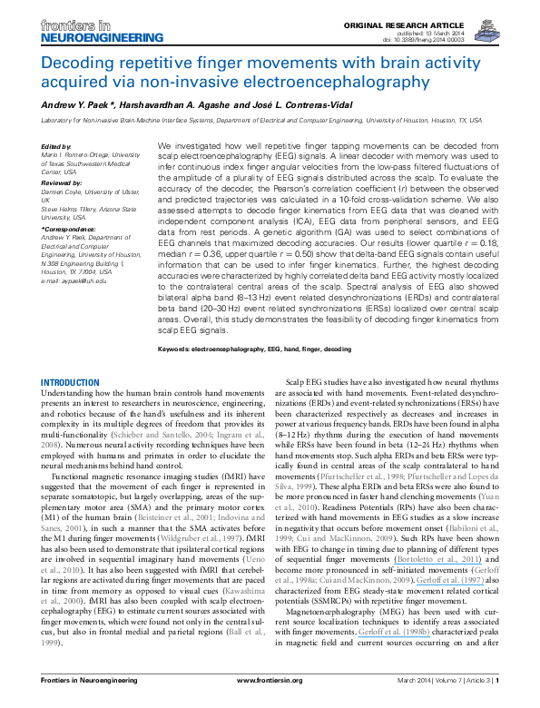 (PDF) Decoding repetitive finger movements with brain activity acquired ...