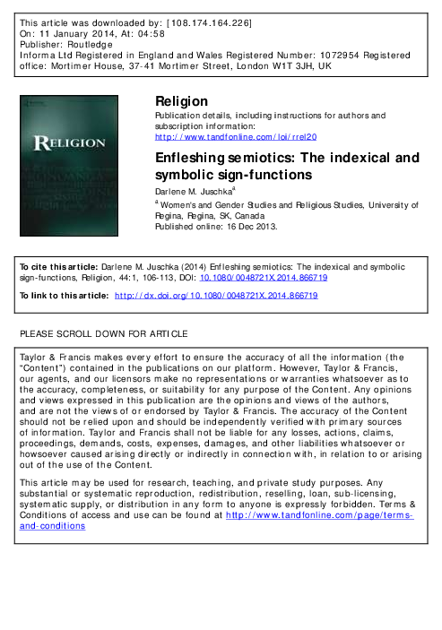 (PDF) Enfleshing semiotics: the indexical sign