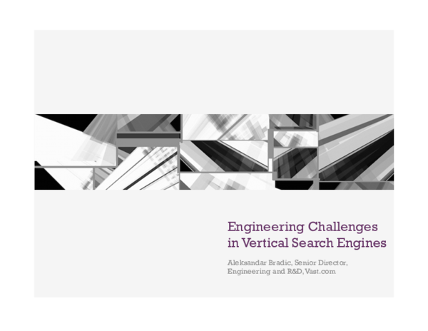 (PDF) Engineering Challenges in Vertical Search Engines