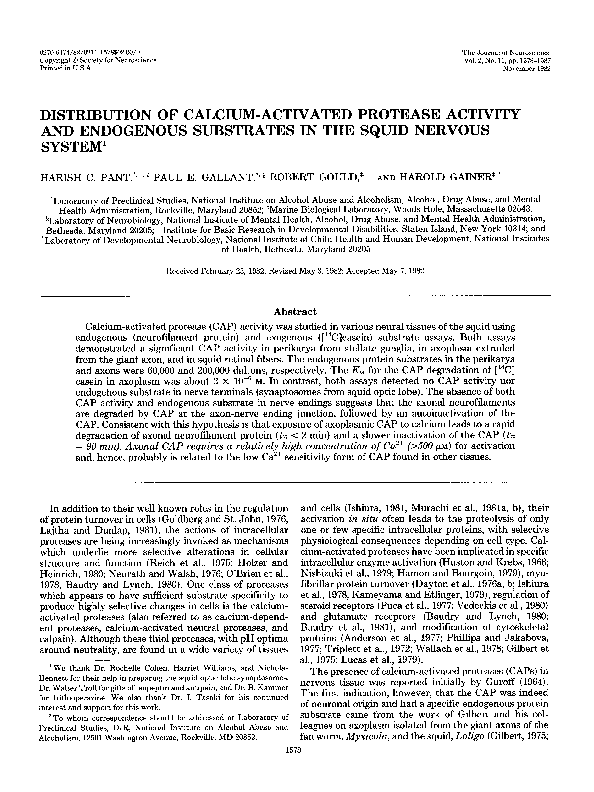 (PDF) Distribution of calcium-activated protease activity and ...