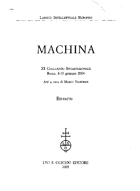 (PDF) Machina e machinatio in età barocca