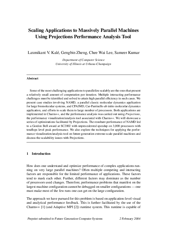Pdf Optimizing Parallelization With Projections Tool