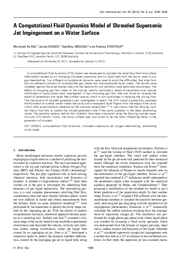 Pdf A Computational Fluid Dynamics Model Of Shrouded Supersonic Jet