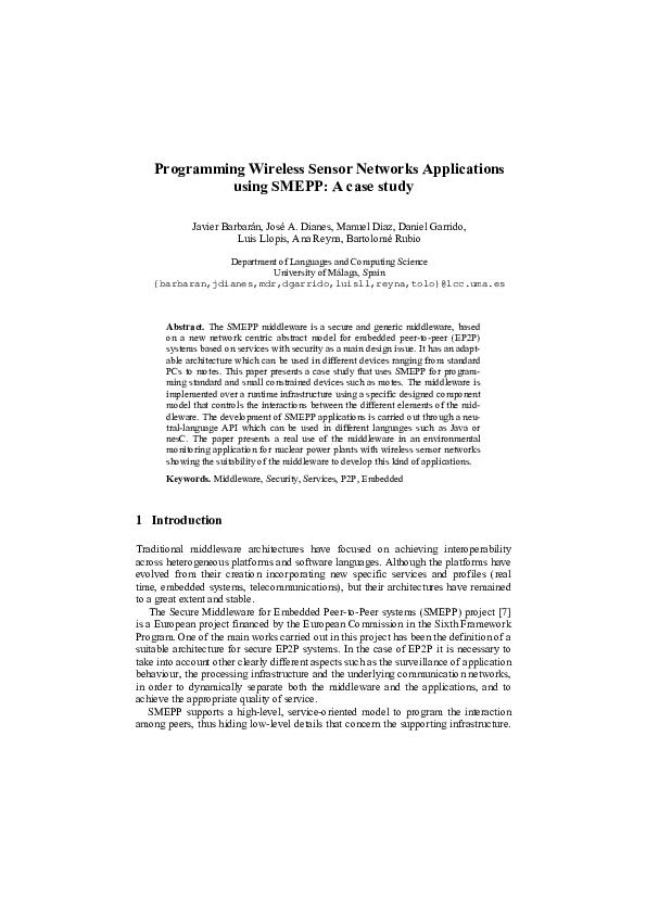 (PDF) SMEPP for Programming Wireless Sensor Network Applications