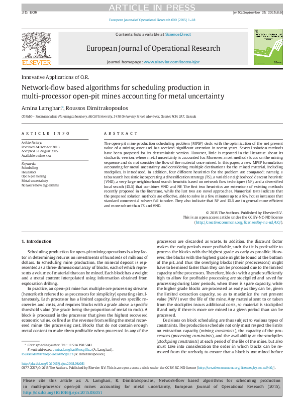 Pdf Network Flow Based Algorithms For Scheduling Production In Multi