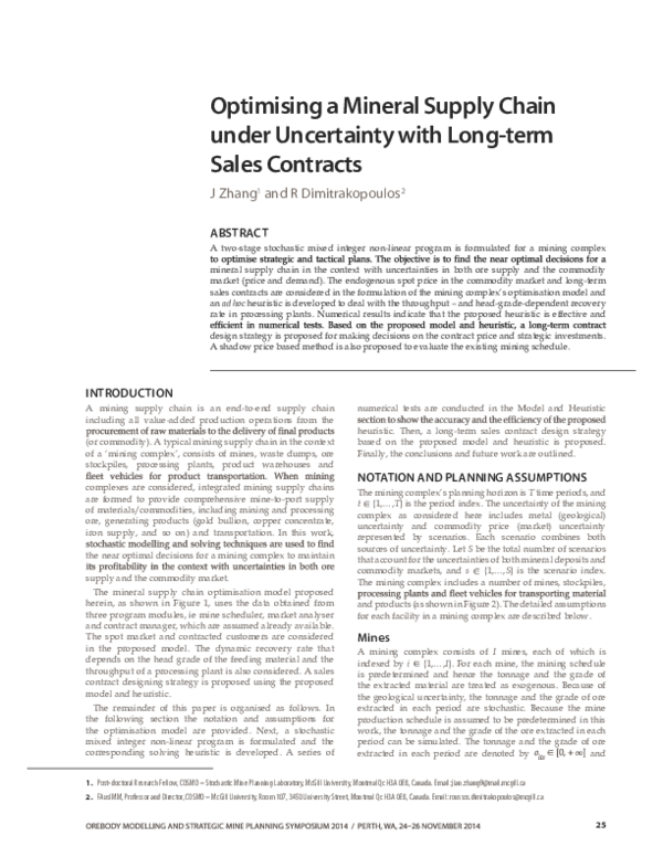 Pdf Orebody Modelling And Strategic Mine Planning Integrated Mineral
