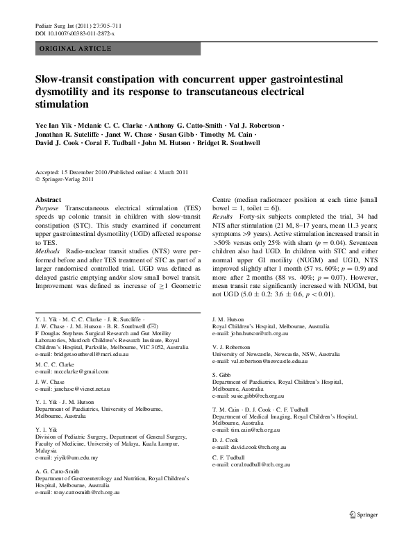 (PDF) Slow-transit constipation with concurrent upper gastrointestinal ...