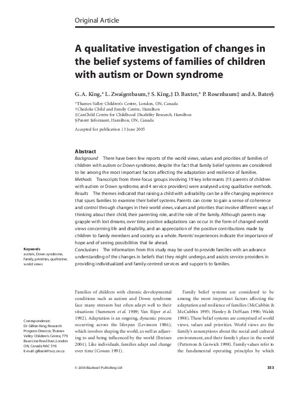 (PDF) A qualitative investigation of changes in the belief systems of ...