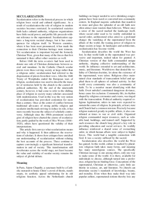 (PDF) Secularization