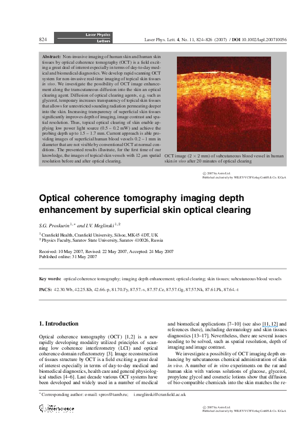 (PDF) Optical coherence tomography imaging depth enhancement by ...
