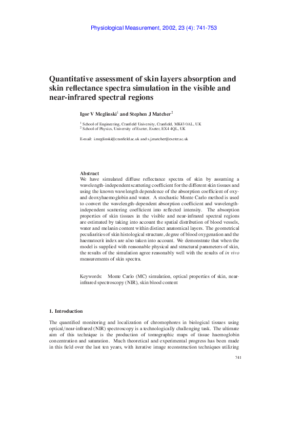 (PDF) Quantitative assessment of skin layers absorption and skin ...