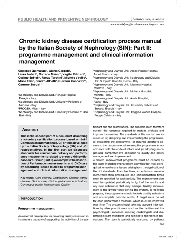 (PDF) Chronic kidney disease certification process manual by the ...