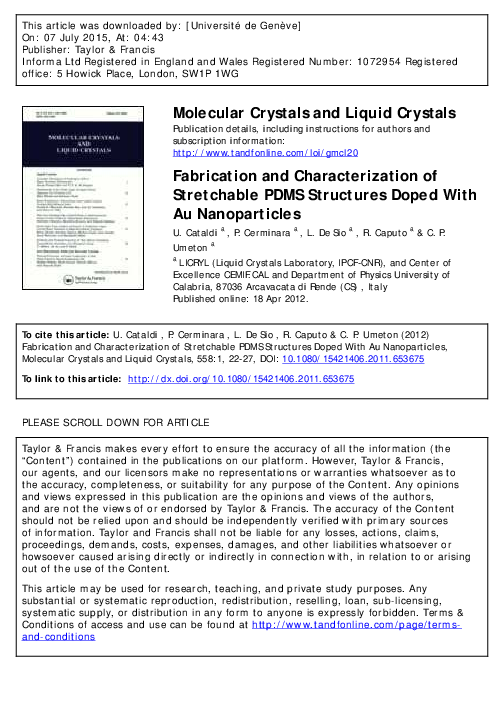 (PDF) Fabrication and Characterization of Stretchable PDMS Structures ...