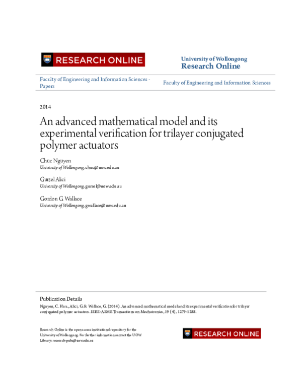 (PDF) An Advanced Mathematical Model and its Experimental Verification ...
