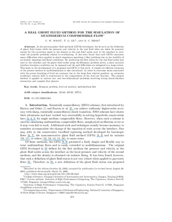 (PDF) A Real Ghost Fluid Method for the Simulation of Multimedium Compressible Flow