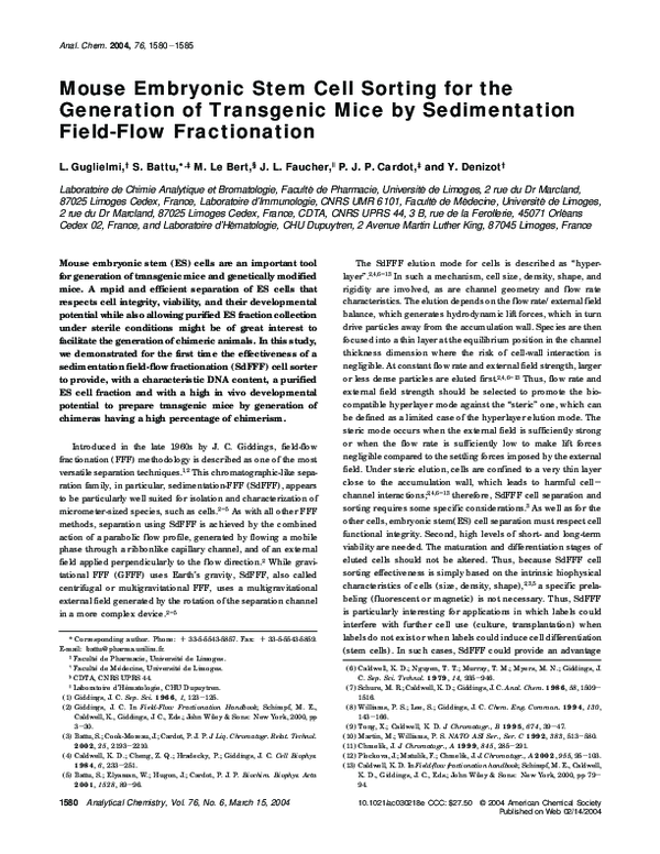 (PDF) Mouse Embryonic Stem Cell Sorting for the Generation of ...