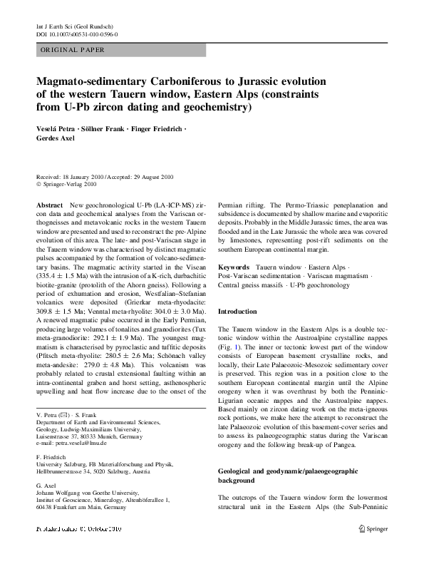 (PDF) Late-Variscan - early Alpidic magmato-sedimentary evolution of a ...