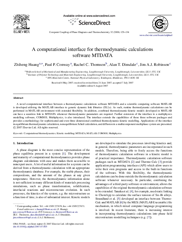 (PDF) A computational interface for thermodynamic calculations software ...