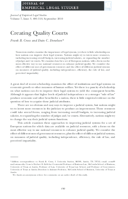 (PDF) Creating Quality Courts