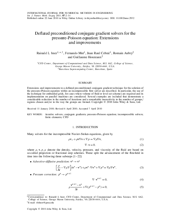 (PDF) Deflated preconditioned conjugate gradient solvers: Extensions and improvements