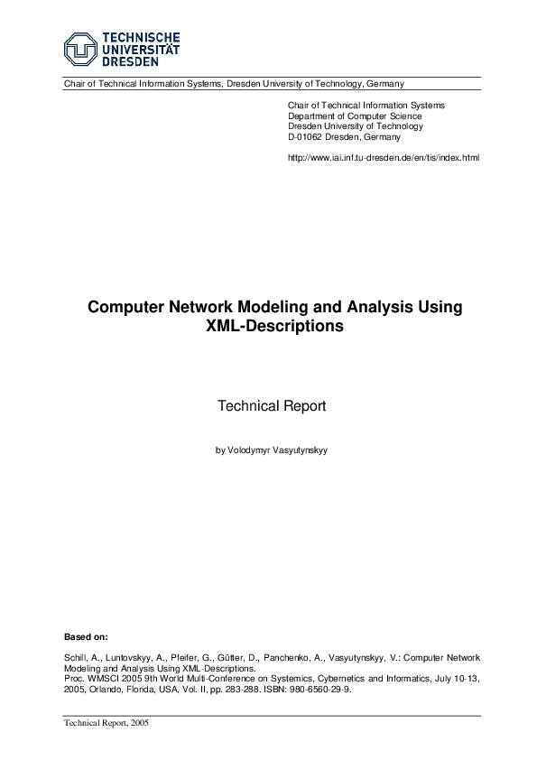 (PDF) Computer network modeling and analysis using XML descriptions