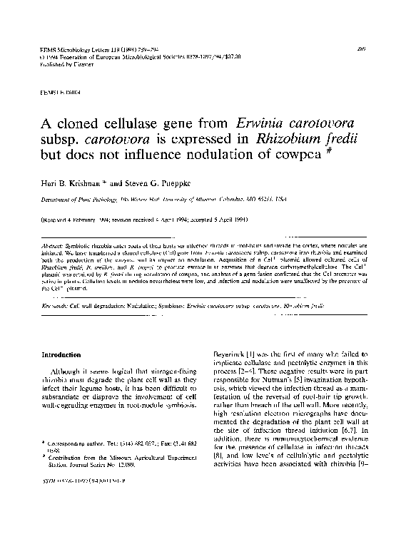 (PDF) A cloned cellulase gene from Erwinia carotovora subsp. carotovora ...