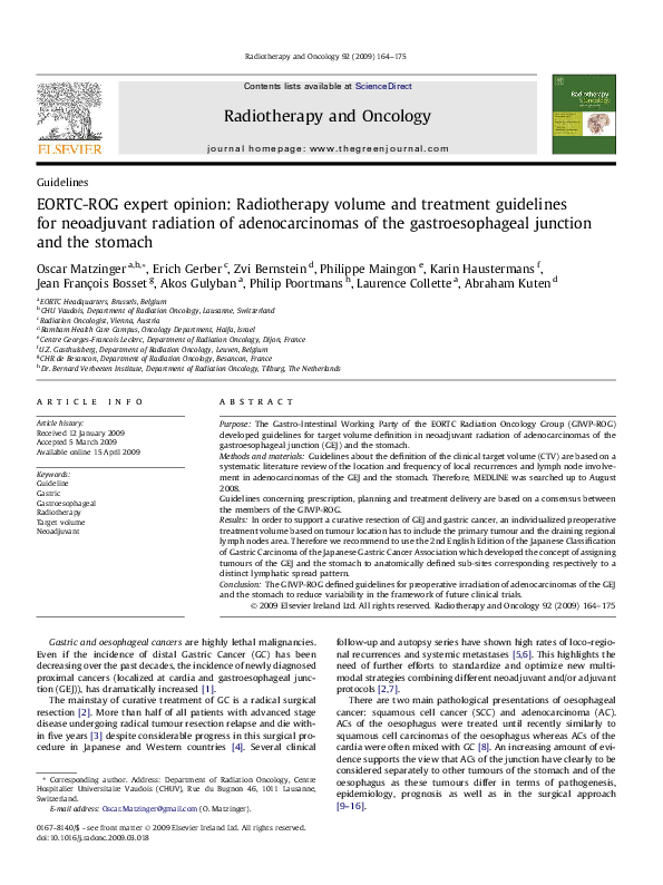 (PDF) EORTC-ROG expert opinion: Radiotherapy volume and treatment ...