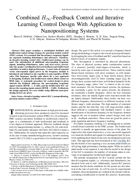 (PDF) Combined $H _{\infty}$ -Feedback Control and Iterative Learning ...