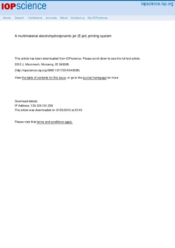 (PDF) A multimaterial electrohydrodynamic jet (E-jet) printing system