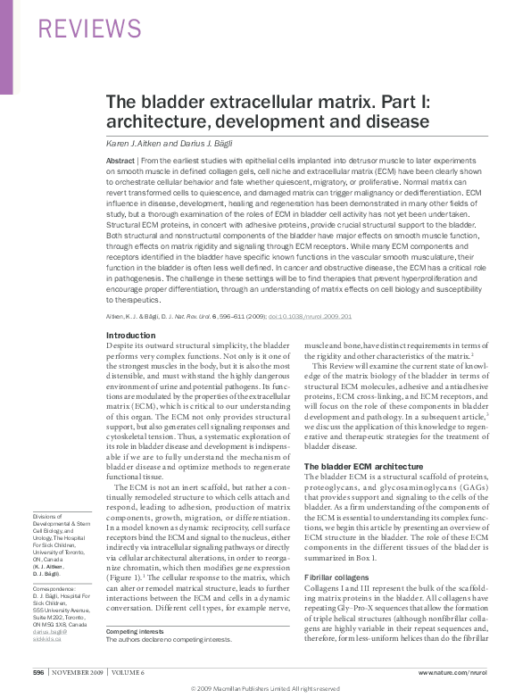 (PDF) The bladder extracellular matrix. Part I: architecture ...
