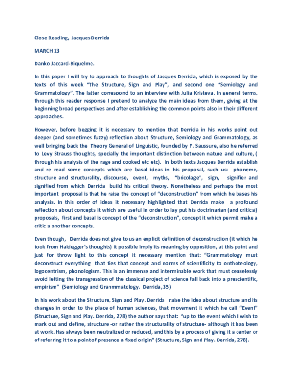 (PDF) The Structure, Sign and Play