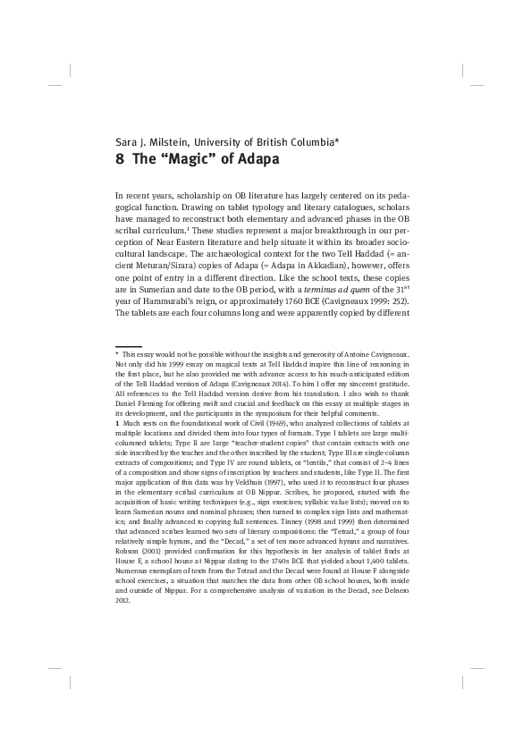 (PDF) The "Magic" of Adapa