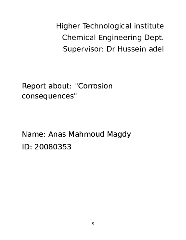 (DOC) Corrosion report 1